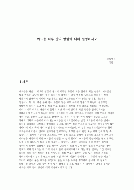 여드름 피부 관리 방법에 대해 설명하시오-1페이지