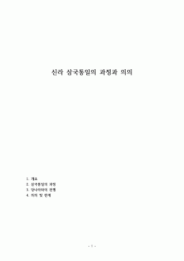 신라 삼국통일의 과정과 의의-1페이지