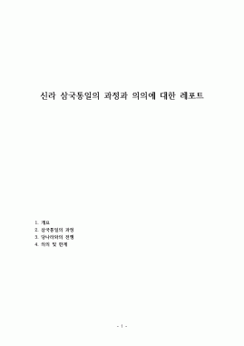 신라 삼국통일의 과정과 의의에 대한 레포트-1페이지