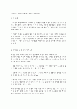 [독후감]고요함의 지혜-에크하르트 톨레[서평]-1페이지