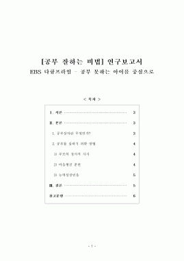 [공부 잘하는 비법] EBS다큐프라임 공부 못하는 아이-1페이지