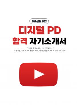 [샌드박스 PD 합격 자기소개서] 디지털 콘텐츠 PD, 유튜브PD 합격 자소서-1페이지