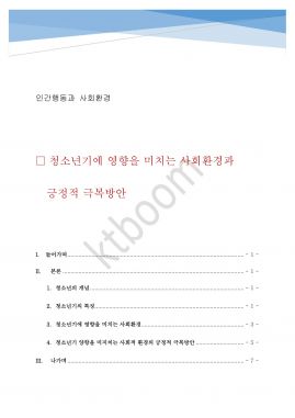 청소년기영향을미치는사회요인과긍정적극복방안-1페이지