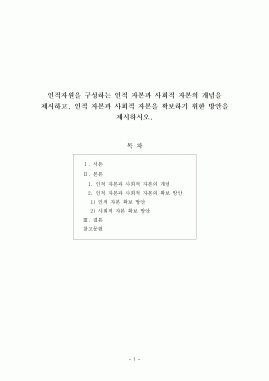 [경영학 학점제] 인적자원을 구성하는 인적 자본과 사회적 자본의 개념을 제시하고-1페이지