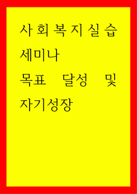 사회복지실습 세미나 목표 달성 및 자기성장-1페이지