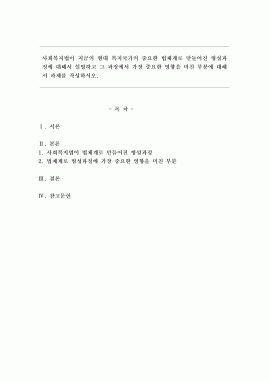 사회복지법이 지금의 현대복지국가의 중요한 법체계로 만들어진 형성과정에 대해서 설명하고 그 과정에서 가장 중요한 영향을 미친 부분에 대해서 과제를 작성하시오.-1페이지