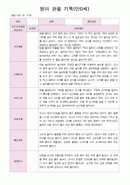 영아 관찰일지 기록 만0세 5명  9월-11월-1페이지