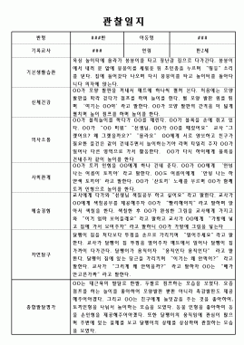 만2세 2학기 관찰일지 5명 분량-1페이지