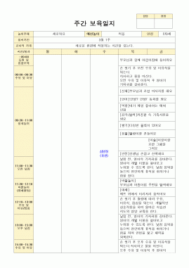 만 0세 보육일지  3월 1-5주 / 평가제/  주간보육일지-1페이지