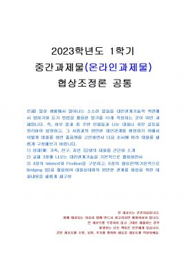 2023년 1학기 협상조정론 중간시험과제물 공통(대인관계기술적 측면에서 말하기와 듣기)-1페이지