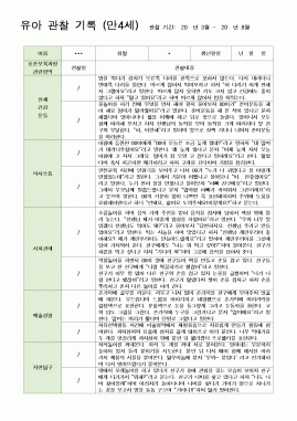 만4세 1학기 관찰일지 3-8월 19명/평가제/ 영역별 2회 작성-1페이지