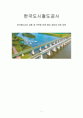 한국철도공사 면접 코레일 KORAIL  상황 및 직무별 25개 예상 질문과 모범 답변-1페이지