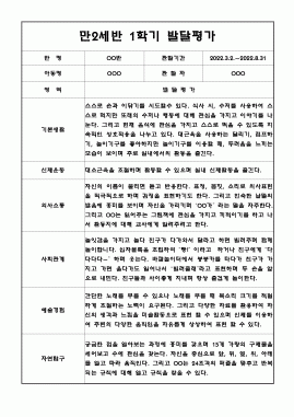 어린이집 1학기 만2세 발달평가 (3~8월)-1페이지