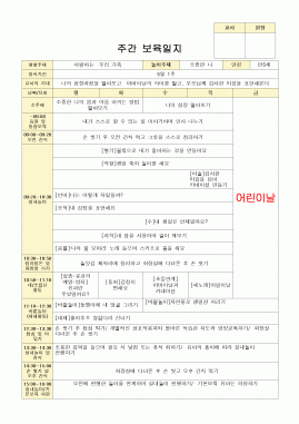 만5세 5월 1주-5주 보육일지 (간소화 주간일지)-1페이지