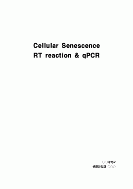Cellular Senescence RT reaction & qPCR 레포트-1페이지