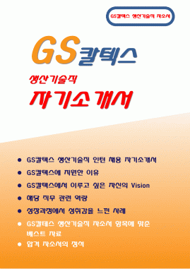 GS칼텍스 생산기술직 자기소개서) 2023년 GS칼텍스 생산기술직 인턴 자소서 GS칼텍스 자기소개서 합격예문 GS칼텍스에 지원한 이유와, GS칼텍스에서 이루고 싶은 자신의 Vision GS칼텍스 자소서 샘플-1페이지