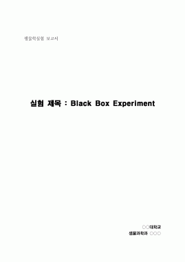 Black Box Experiment 레포트-1페이지