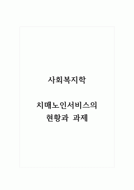 사회복지학_치매노인서비스의 현황과 과제-1페이지