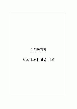 경영통계학_식스시그마 경영 사례-1페이지