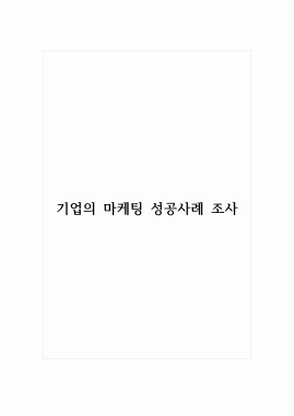 기업의 마케팅 성공사례 조사-1페이지