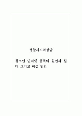 생활지도와상담_청소년 인터넷 중독의 원인과 실태 그리고 해결 방안-1페이지