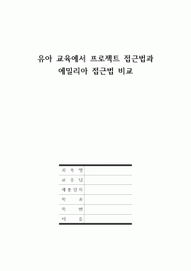 유아 교육에서 프로젝트 접근법과 레지오 에밀리아 접근법-1페이지