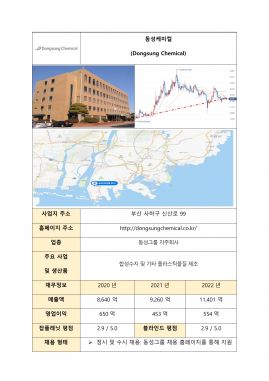 동성케미컬(Dongsung Chemical) 취업 면접 대비 비법서-1페이지