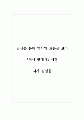 독후감(서평)_역사 앞에서_저자 김성칠-1페이지