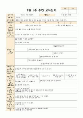 만 4세 7월 1주-4주 주간보육일지 (간소화보육일지)-1페이지