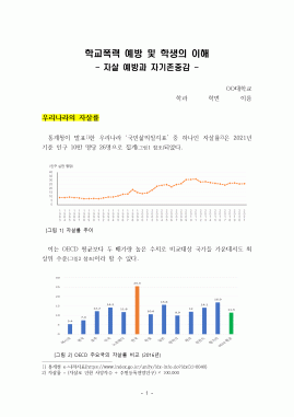 학교폭력예방및학생의이해 / 자살 예방과 자기존중감-1페이지