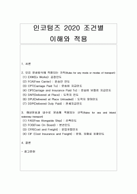 [무역법규] 인코텀즈2020 조건별 이해와 적용-1페이지