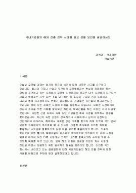 국내기업들의 해외 진출 전략 사례를 들고 성패 요인을 설명하시오-1페이지