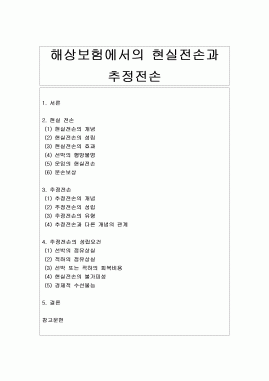 [해상보험] 해상보험에서의 현실전손과 추정전손-1페이지