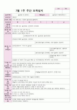 만1세 7월 보육일지 1주-4주 주제-놀이할수 있어요-1페이지