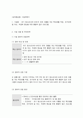 사회복지 프로그램, 초기 청소년의 또래 괴롭힘 개선 학교생활 적응, 친구관계 질 개선, 적응력 향상을 위한 통합적 접근 프로그램-1페이지