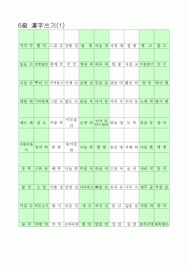 한자능력시험(한국어문회),한자자격시험(한자교육진흥회)-6~8급한자쓰기(300자)-1페이지