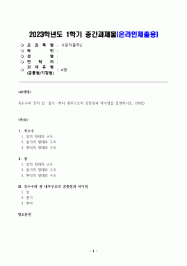 방송통신대학교 2023학년도1학기 식용작물학2(A형) - 옥수수와 콩의 잎ㆍ줄기ㆍ뿌리 내부구조의 공통점과 차이점을 설명하시오-1페이지