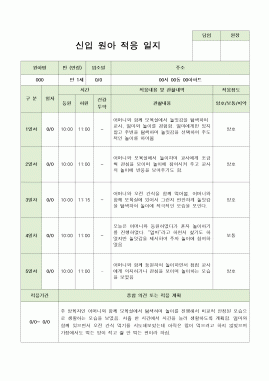 신입원아 적응일지 만 1세  5명-1페이지