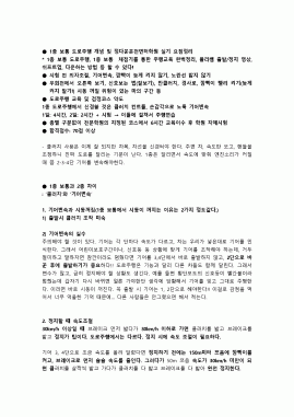 1종 보통 도로주행 개념 및 정다운운전면허학원 실기 요점정리-1페이지