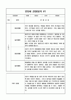 만5세 1년 3월~2월 관찰일지 및 총평 8명 16Page-1페이지