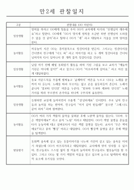 만2세 놀이활동,일상생활 관찰일지 발달평가 52명-1페이지