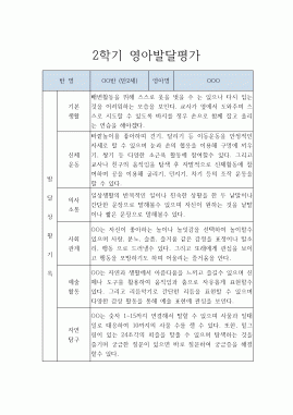 어린이집 만2세 2학기 영아 발달평가 (표준보육과정 / 평가인증A 발달평가)-1페이지