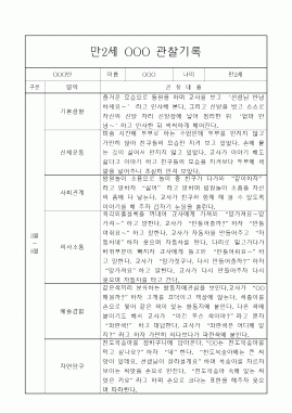 만2세 1년치 관찰일지 26명 52page (표준보육과정 관찰일지)-1페이지