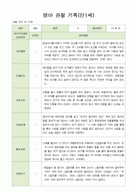 영아 관찰 기록 만1세 6명  9월-11월-1페이지