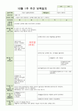 보육일지 만 2세 10월 1주-4주 가을은 알록달록해요-1페이지