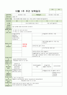 보육일지 만 4세 10월 1-4주-1페이지