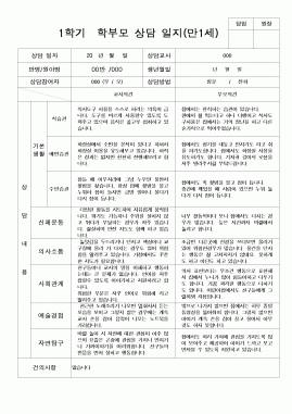 부모상담일지 1학기 만1세-만2세  19페이지-1페이지