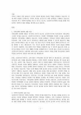 현재 우리나라에서 시행중인 가족복지정책과 선진복지국가의 가족복지정책을 비교하고 앞으로 우리나라 가족복지 발전 방향을 제시해 보시오.-1페이지