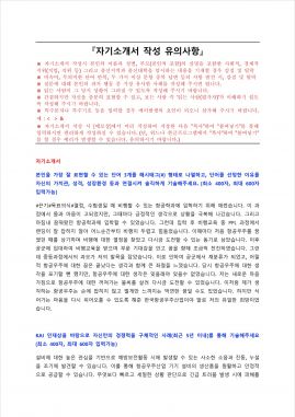 한국항공우주산업 KAI 자기소개서 면접질문모음-1페이지