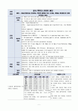 급성 통증과 관련된 불안(췌장염)-1페이지